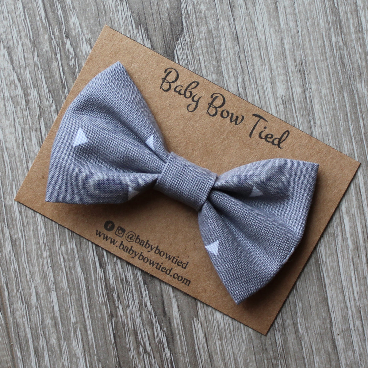 Grey Triangle Bow Tie – Baby Bow Tied