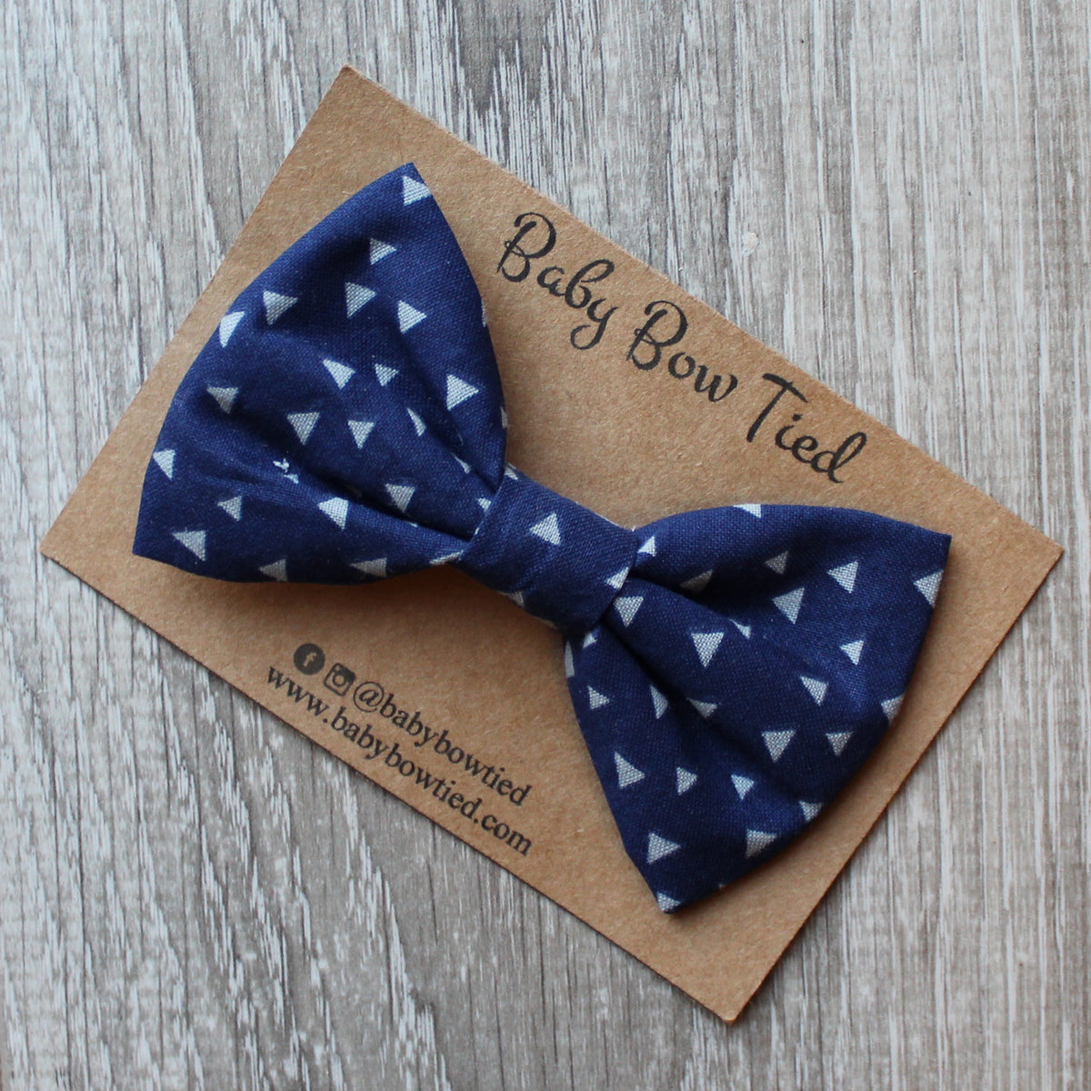 Navy Triangle Bow Tie – Baby Bow Tied
