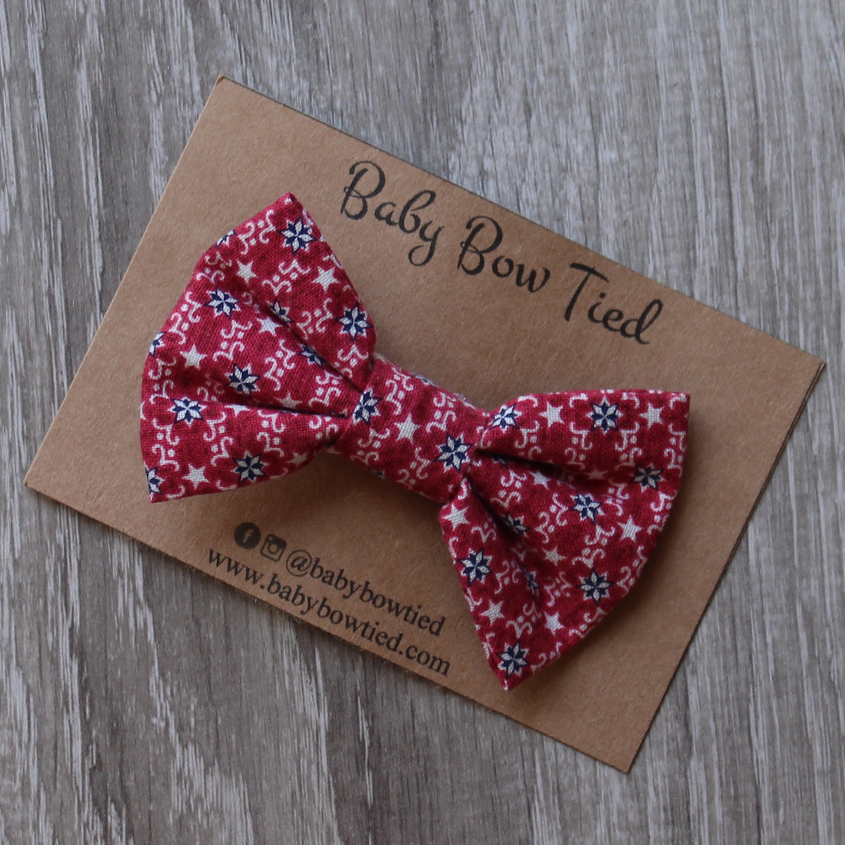 Red Patterned Bow Tie – Baby Bow Tied